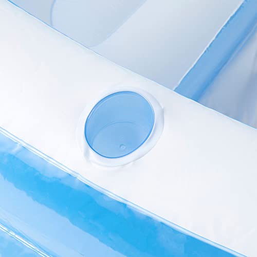 Intex Swim Center Round Inflatable Outdoor Above Ground Swimming Pool with Built-in Relaxing Lounge Bench and Protective Pool Cover