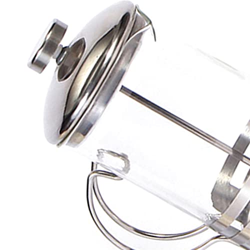 MBNVBNM Coffee Pots Manual Coffee Espresso Maker Pot French Coffee Tea Percolator Filter Stainless Steel Glass Teapot Cafetiere Press Plunger 350Ml, Silver