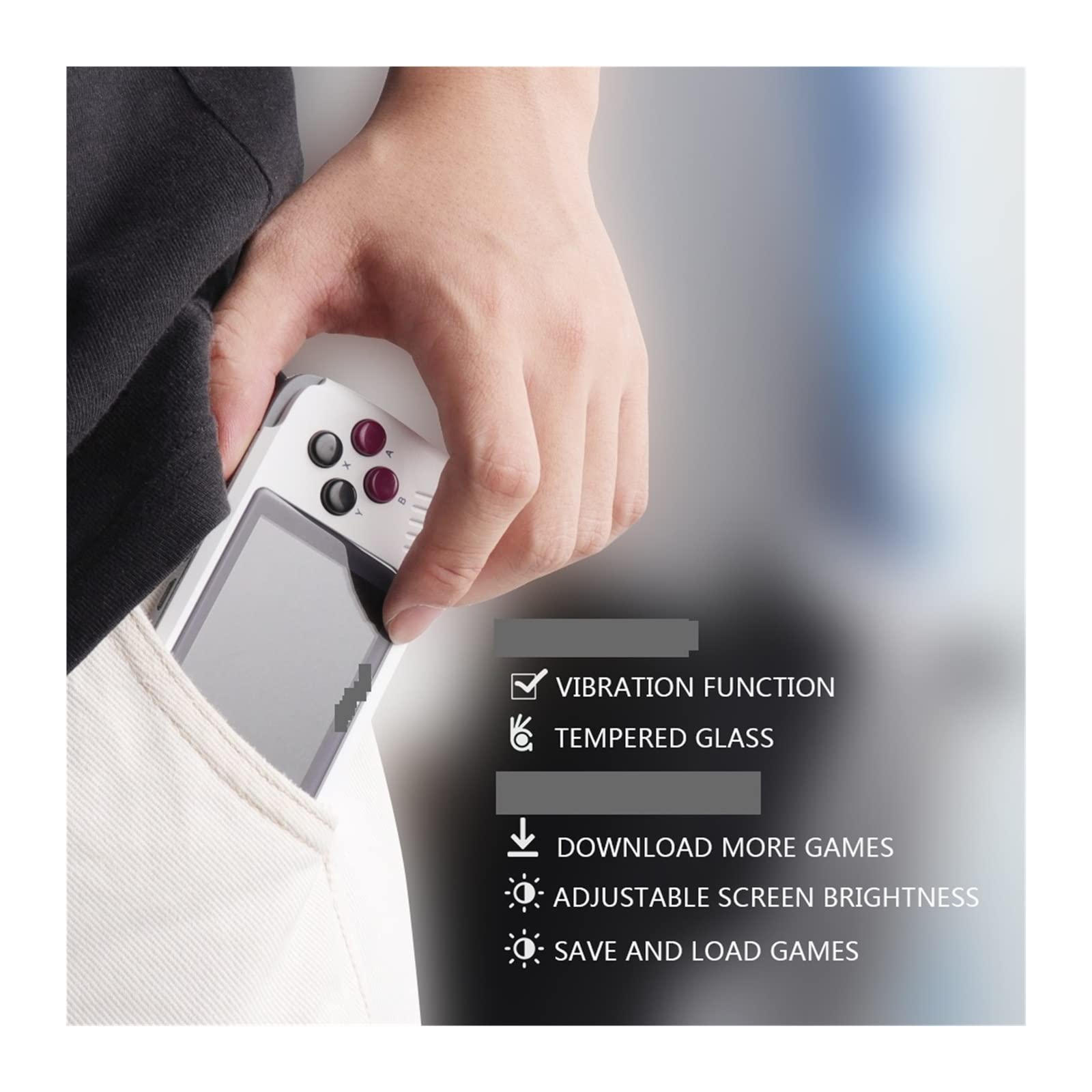 Handheld Game Console IPS Retro Video Game Player PS1 FC Pocket Mini Game Console Case (Color : Q90 White 32G Bag)
