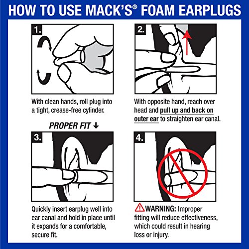 Mack’s Maximum Protection Soft Foam Earplugs – 50 Pair, 33 dB Highest NRR – Comfortable Ear Plugs for Sleeping, Snoring, Loud Concerts, Motorcycles and Power Tools | Made in USA
