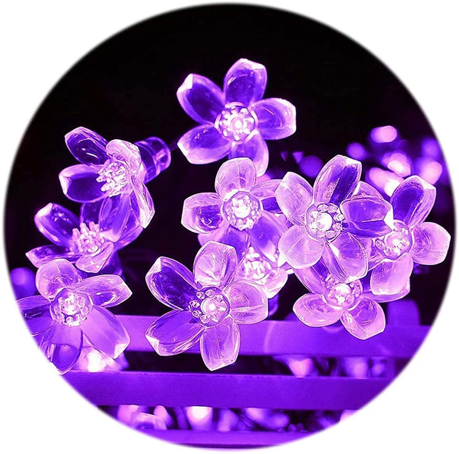Flower String Lights, Christmas Lights 33 Ft 100 LEDs, 8 Modes Fairy String Lights with Tail Plug Connectable Cherry Blossom Lights for Christmas, Wedding, Party, Tree, Patio, Garden Decor (Purple)
