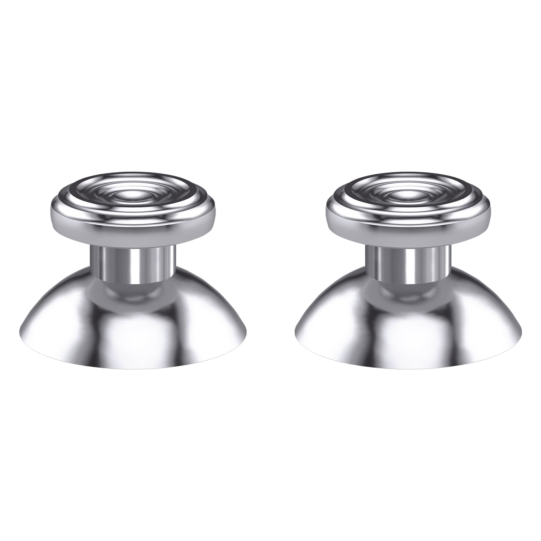 eXtremeRate Custom Silver Metal Thumbsticks for Xbox Series X/S Controller, Concentric Circles Aluminum Alloy Analog Stick for Xbox One S/X, Replacement Joystick for Xbox One Standard Elite Controller