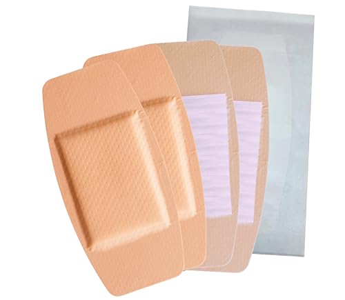 Extra Large Adhesive Bandage Patch – 2’’x4.5’’ Sterile Sheer Plastic Bandages Breathable & Flexible with Non-Stick Pad and 4 sided seal, Latex Free for First Aid Kit Wound Care (1)