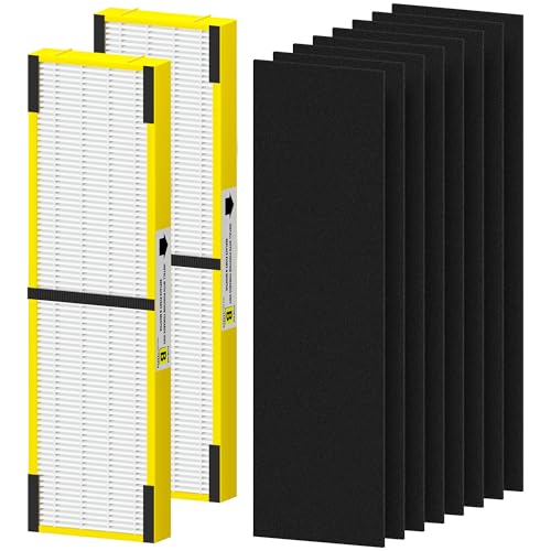 FLT4825 HEPA Filter B Replacement for Ge-rm Guardian Air Purifier AC4825 AC4300 AC4800 AC4900 AC4850, 2 True HEPA Filters & 8 Activated Carbon Pre-Filters