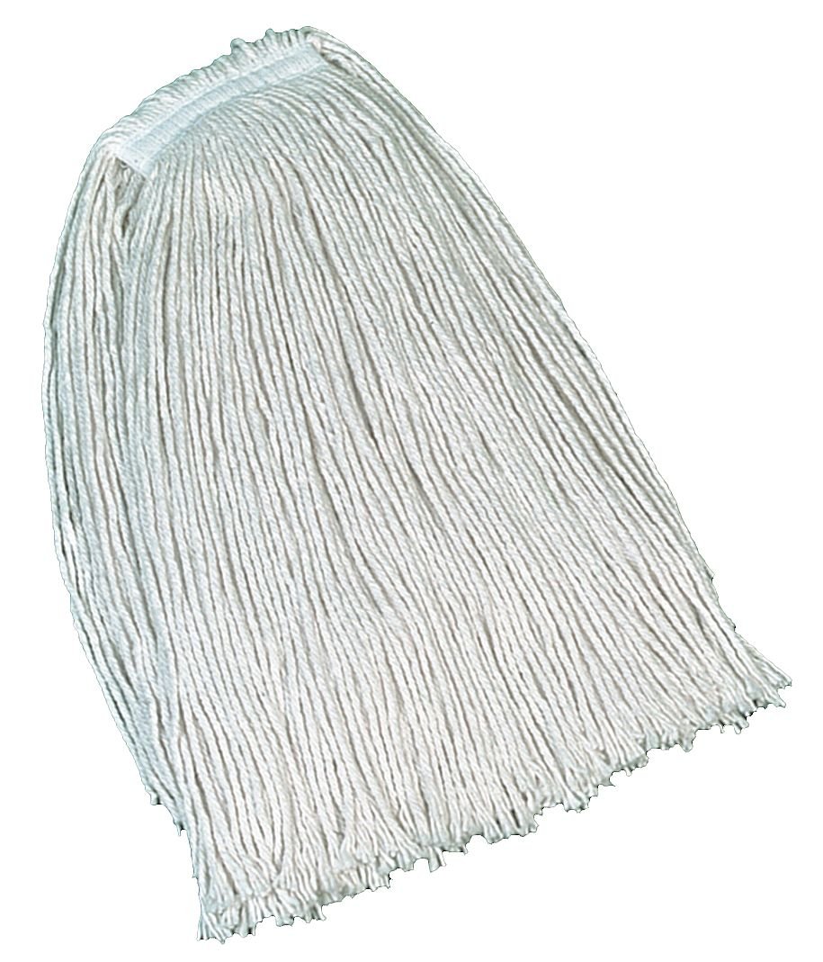 Rubbermaid Commercial Products Value Pro Medium 20 OZ Cotton Wet Mop, 1" Headband, White, for General Purpose Floor Cleaning or One-Time Use