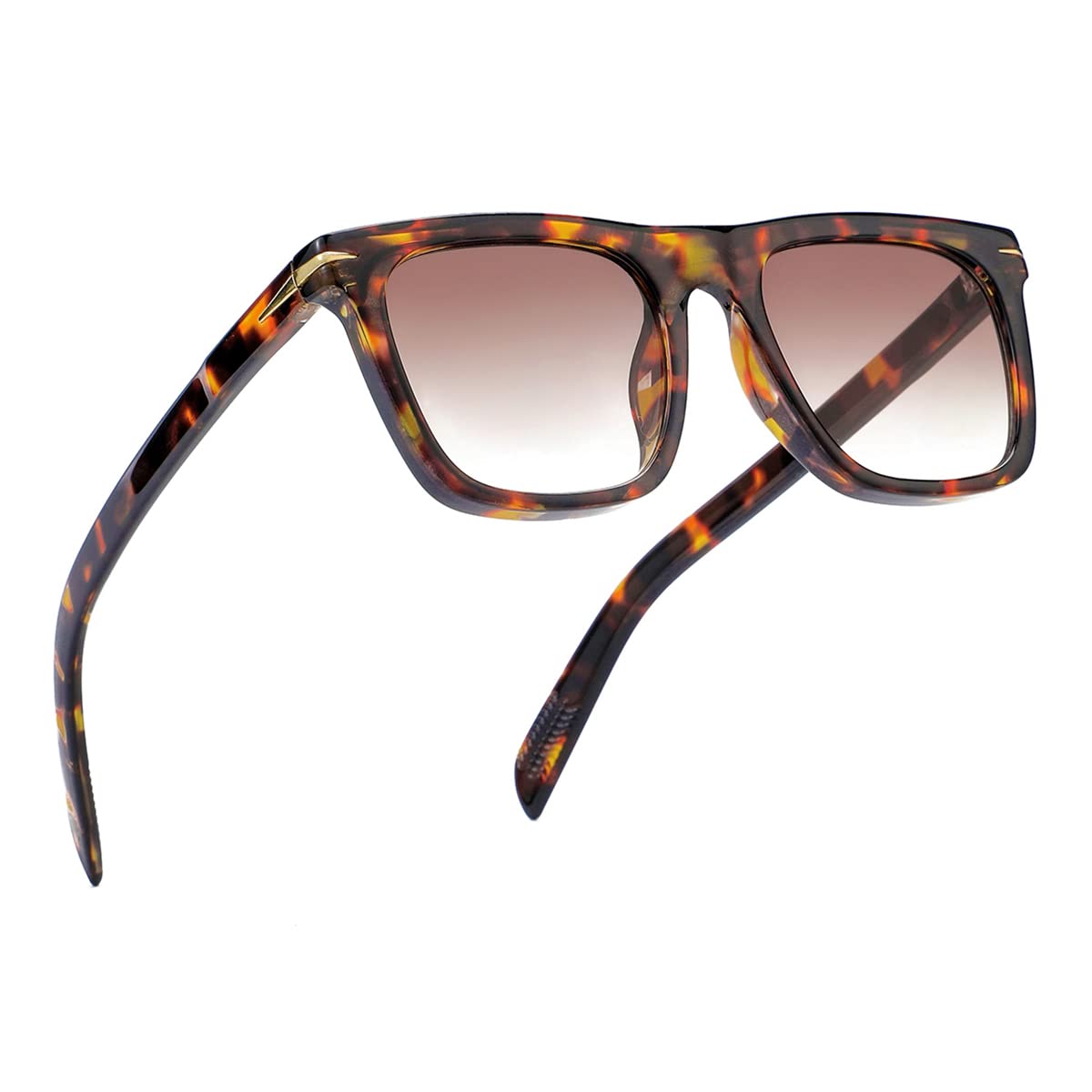 Gleyemor Classic Square Sunglasses for Men Vintage Trendy Shades UV400 Protection (Black/Grey)