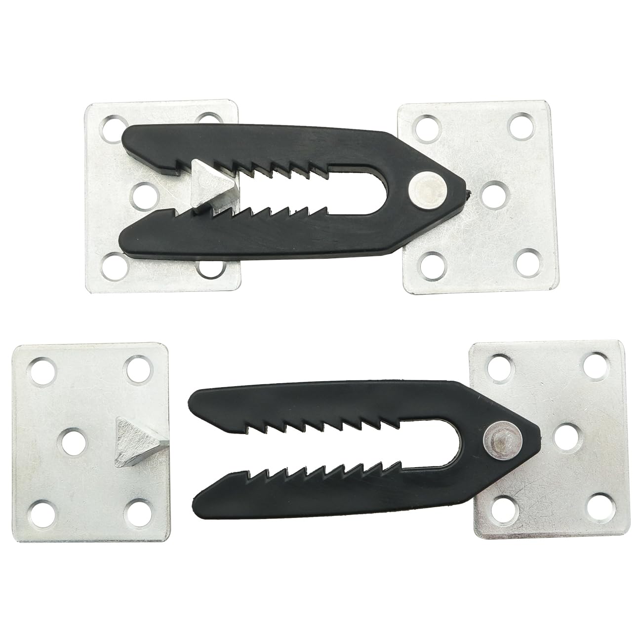 FMHXG 2PCS Plastic Crocodile Buckle Screw Clip Furniture Hinge Double Ear Headrest Hinge Sofa Connector Sofa Combination Fixing Piece Black