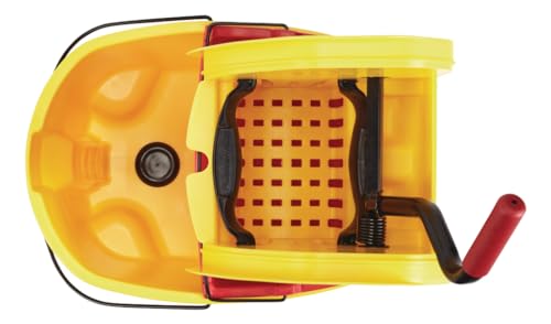 Rubbermaid Commercial Down Press Wringer for WaveBrake Buckets, 16-32 oz Capacity, Yellow, Heavy Duty Mopping/Cleaning for Professional/Janitorial Use
