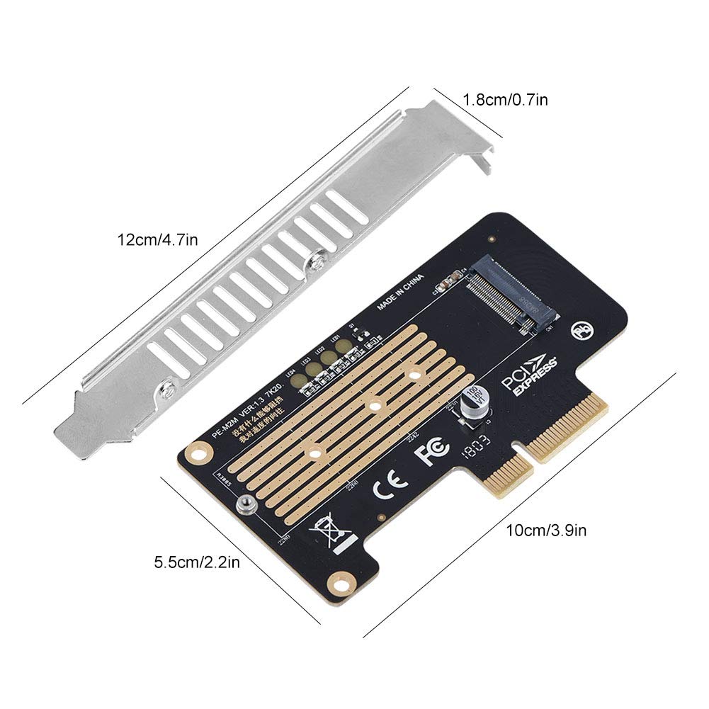Easy Installation Support M.2 MKey NVME SSD Extender Riser Card SSD to PCI E, Liteon T10 for AData SX8000 Intel 600P