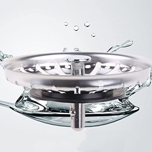 MEELYHOME Stainless Steel Sink Drain Strainer Hair Catcher Shower Drain Mesh for Bathroom Bathtub Kitchen Easy to Install, Quantity: 1