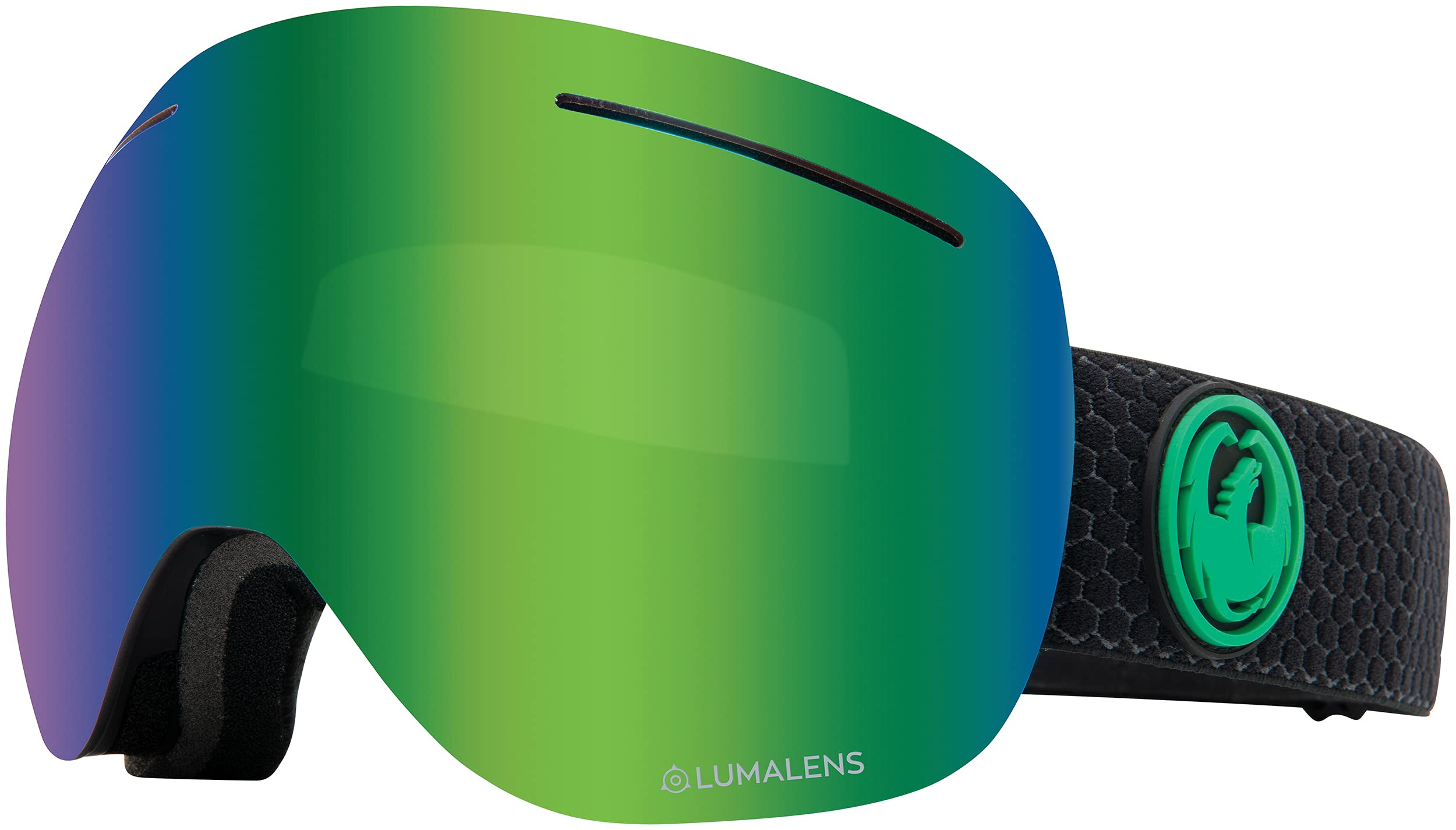 Dragon Alliance X1 Ski Goggles, Large, Black, Split/Luma Green Ion Lens