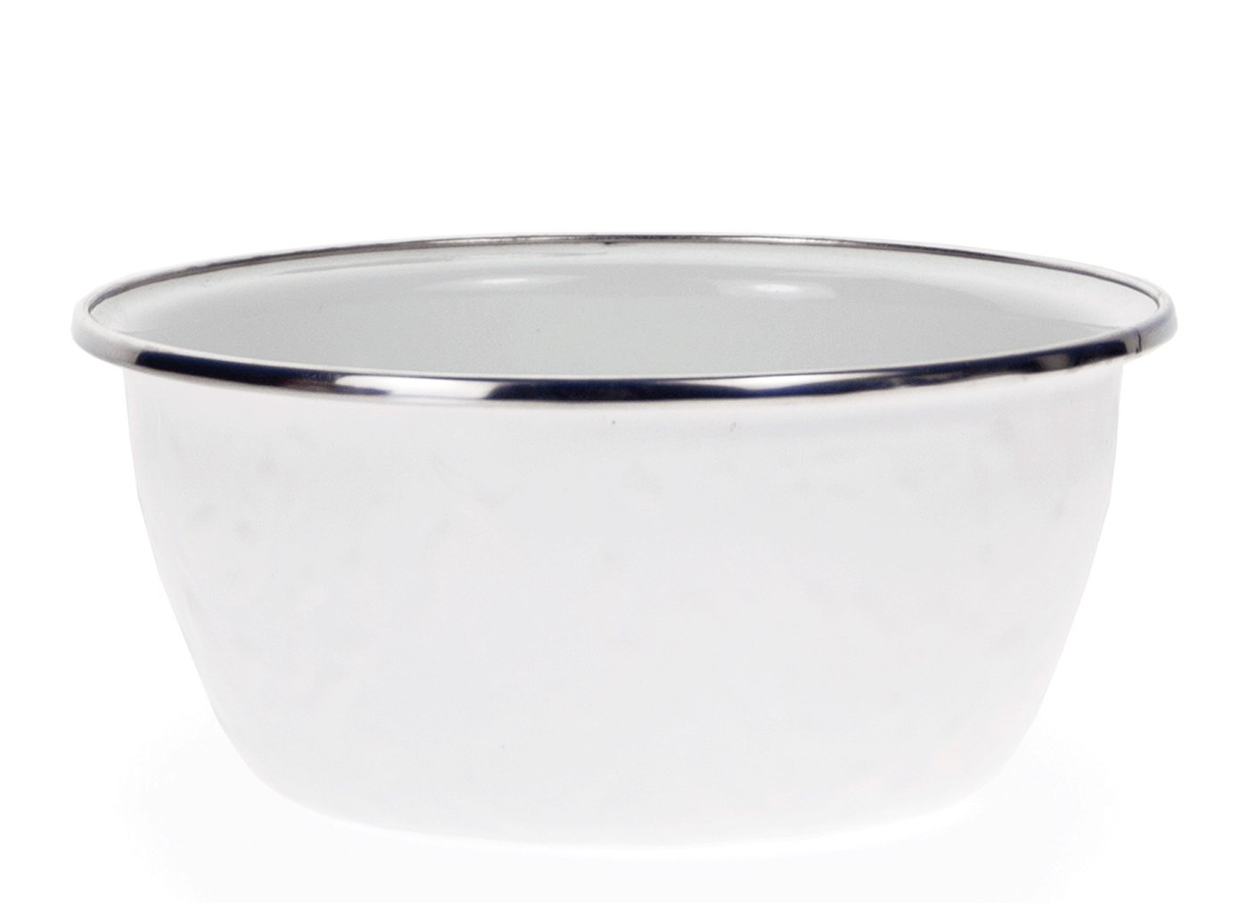 Golden Rabbit Enamelware - White on White Texture Pattern - 3 Cup Salad Bowl
