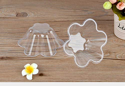 Healthcom 50 Packs Clear Plastic Ice Cream Dessert Bowls Dessert Cups Flower Ice Cream Cup Sundae Bowls Disposable Plastic Dessert Bowls Holder Salad Serving Bowl for Tasting Party Appetizers