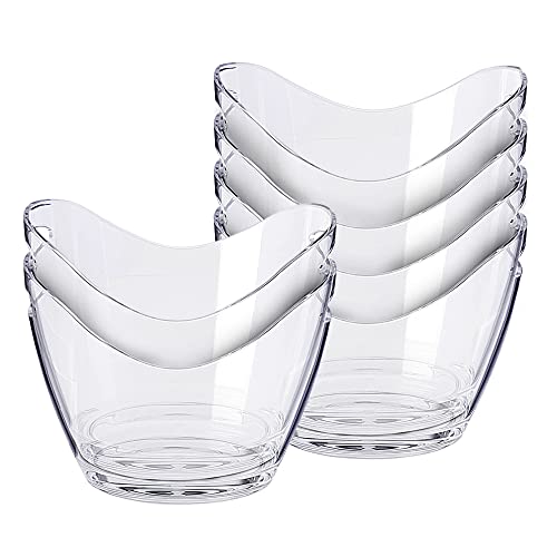 Ice Bucket - Ice Buckets for Parties - Clear Acrylic Champagne Bucket - Ice Bucket for Beer, Wine and Champagne with Easy-to-Carry Handles- 6pk