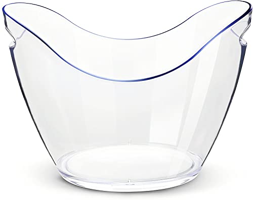 Ice Bucket Parties Wine Bucket Plastic Clear Acrylic For 8 Liter Plastic Tub Perfect for 5 Champagne, Wine or Beer Bottles(1 Pieces,8 Liter)