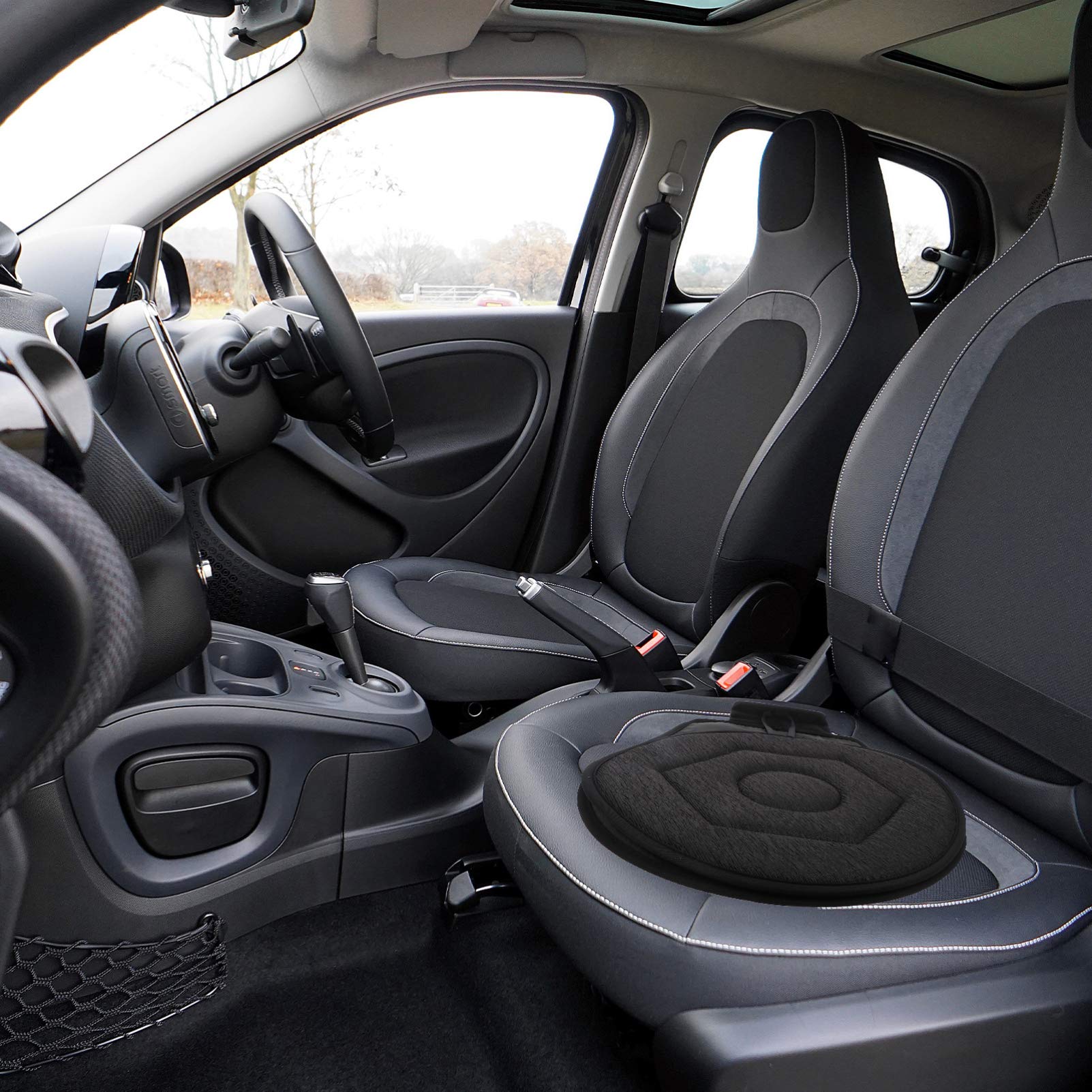HEALLILY Swivel Seat Cushion 360° Rotating Car Seat Cushion Auto Swivel Cushion for Elderly or Those with Limited Mobility Black