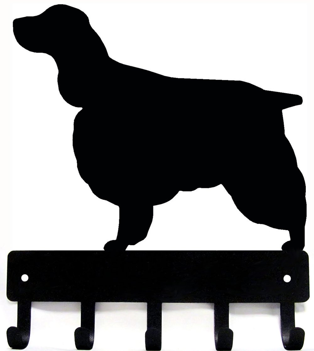 The Metal Peddler English Springer Spaniel Key Holder Hanger - Small 6 inch Wide with 5 Hooks - Made in USA