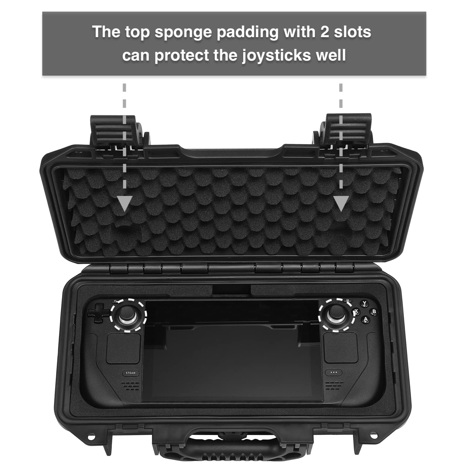 Migitec Waterproof Hard Carrying Case Compatible with Valve Steam Deck, Protective Travel Case Holds Steam Deck Console and Power Adapter