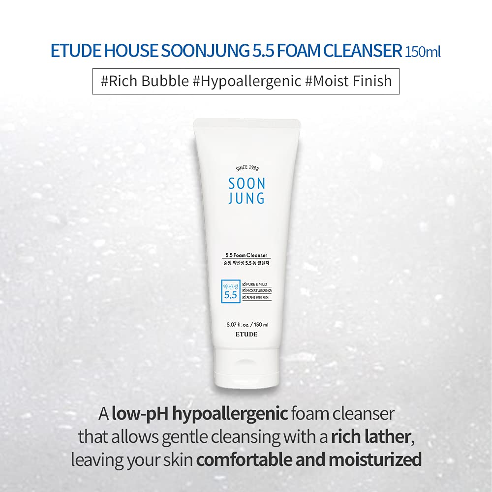 ETUDE HOUSE SoonJung 5.5 Foam Cleanser 150ml (old version) | Korean Skin Care | K-Beauty