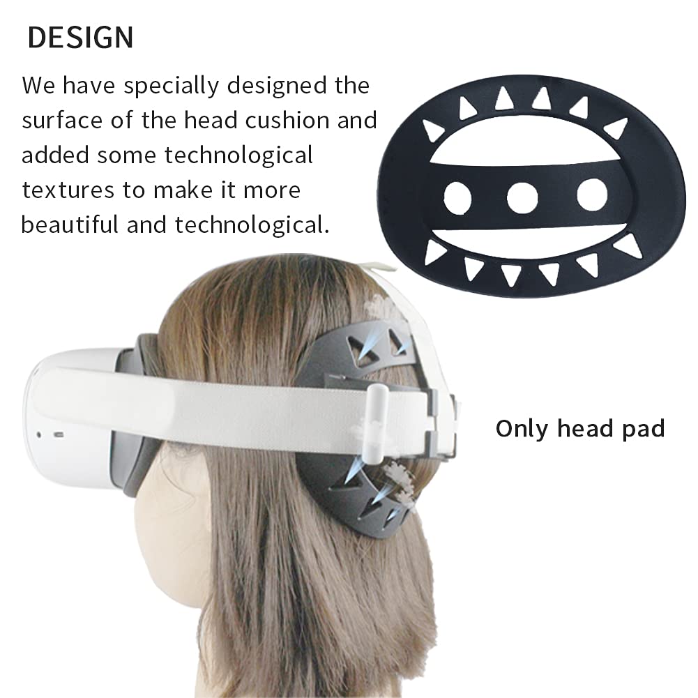 EKDJKK Professional Head Pad Headband Cushion Reduce Pressure Breathable Rear Cover Fit for Oculus Quest 2(Black)