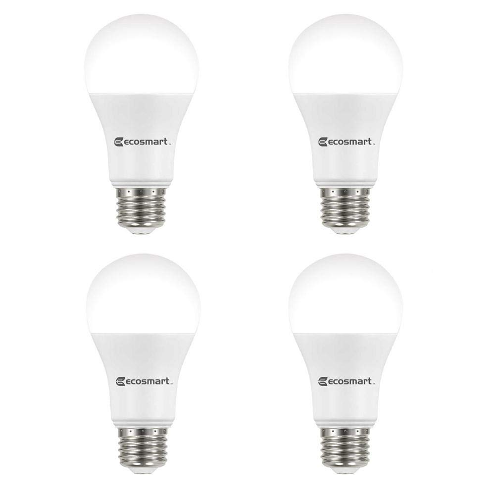 EcoSmart 100-Watt Equivalent A19 Non-Dimmable CEC LED Light Bulb Daylight (4-Pack)
