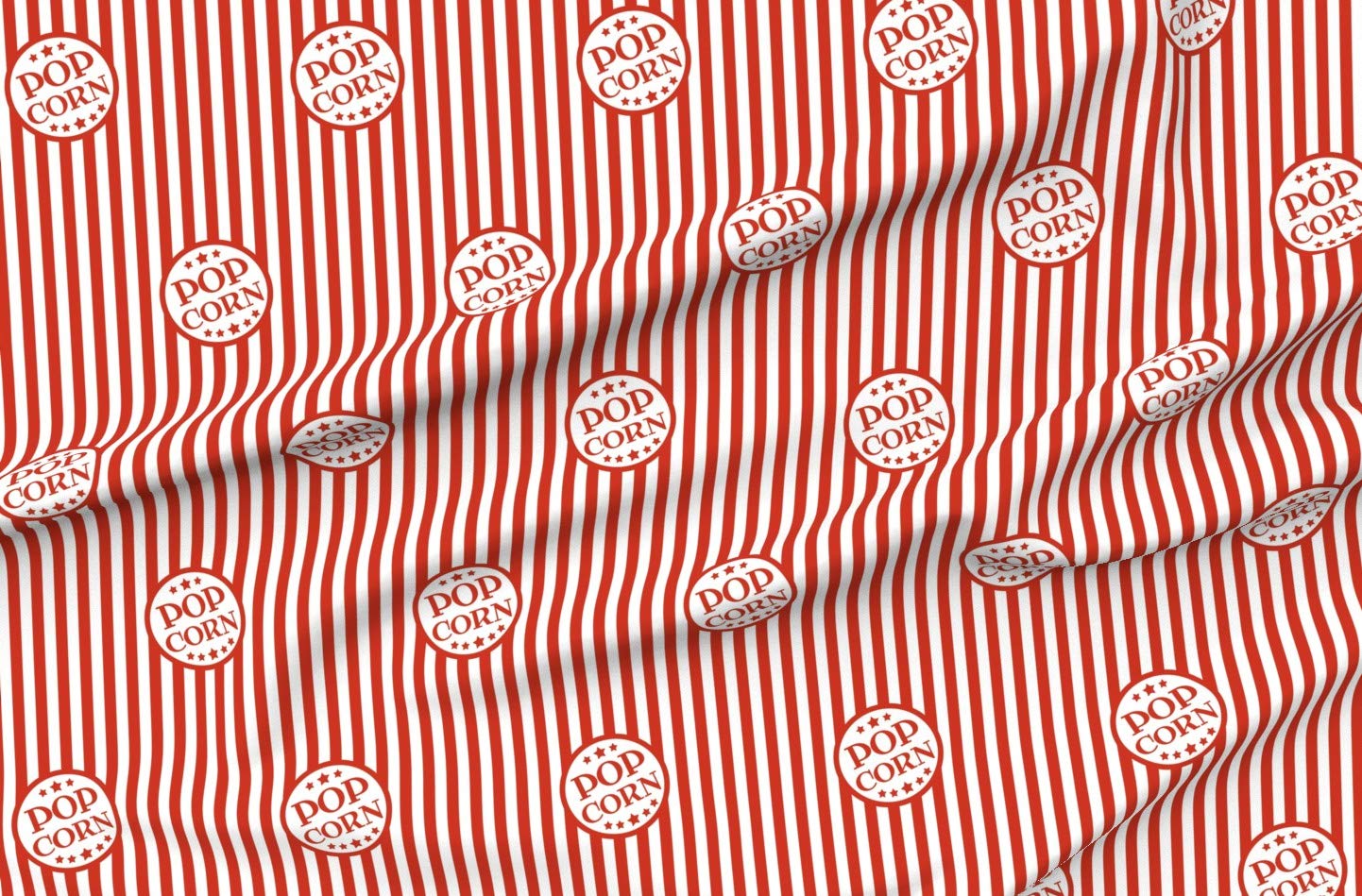 Spoonflower Fabric - Popcorn, Movie, Box, Stripes, Red, White, Theater, Vintage, Fair, Printed on Petal Signature Cotton Fabric by The Yard - Sewing Quilting Apparel Crafts Decor