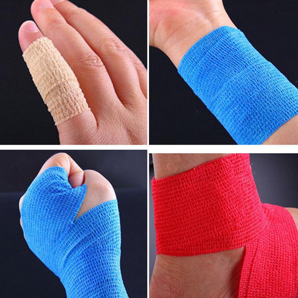 ETOPARS 10 X Self Adhesive Cohesive Wrap Bandages Strong Elastic First Aid Tape Pink for Wrist Ankle Sport 2" X 5 Yards