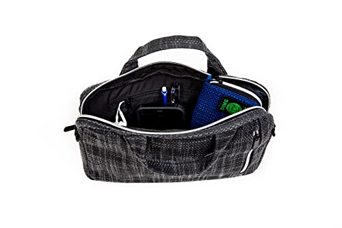 DIME BAGS Side Hustler | Hemp Computer Bag | Padded Commuter Shoulder Bag (15 inch, Black)