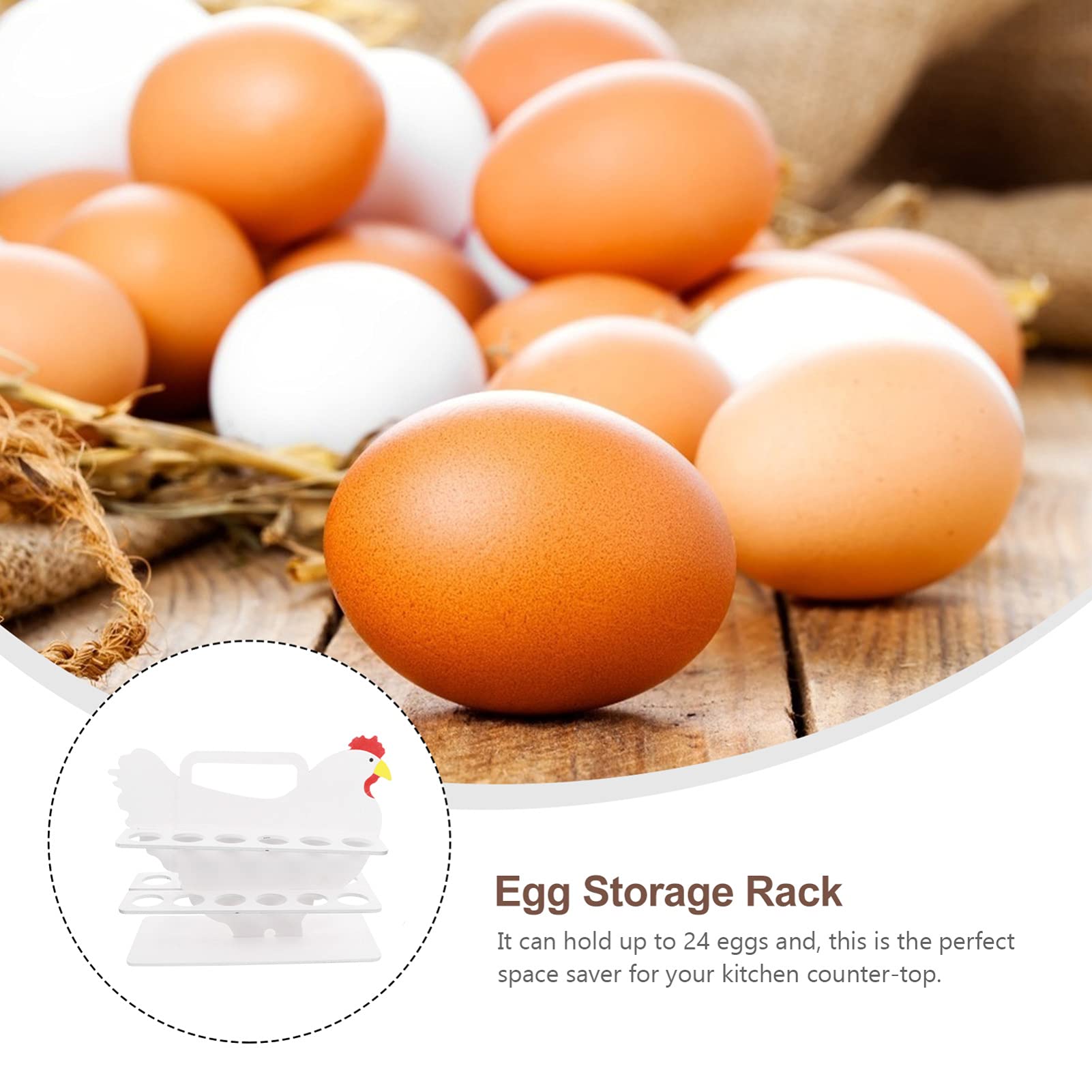 Hemoton 1pc Egg Rack Egg Tray for Refrigerator Wood Egg Tray Countertop Egg Dispenser Egg Dispenser for Refrigerator Decorative Tray Egg Stand Kitchen Supplies White Synthetic Wood Desktop