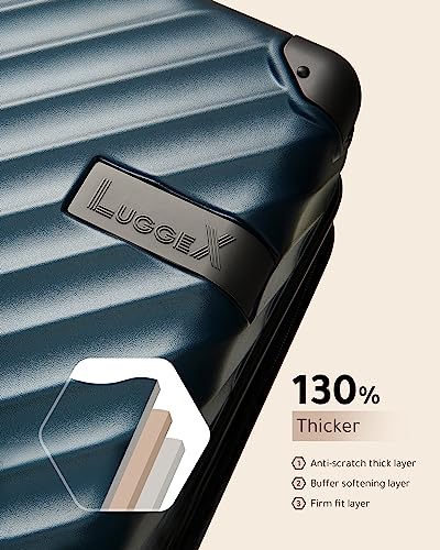 PC 3 Piece Luggage Sets with Spinner Wheels - Expandable Hard Suitcases with Wheels - Travel Luggage TSA Approve (Blue Suitcase)
