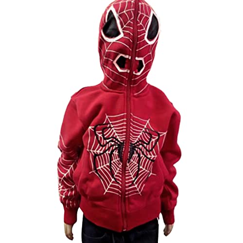 Passec Women Y2K Zip Up Hoodie Spider Web Graphic Print Oversized Sweatshirt Skeleton Jackets Aesthetic Gothic Streetwear