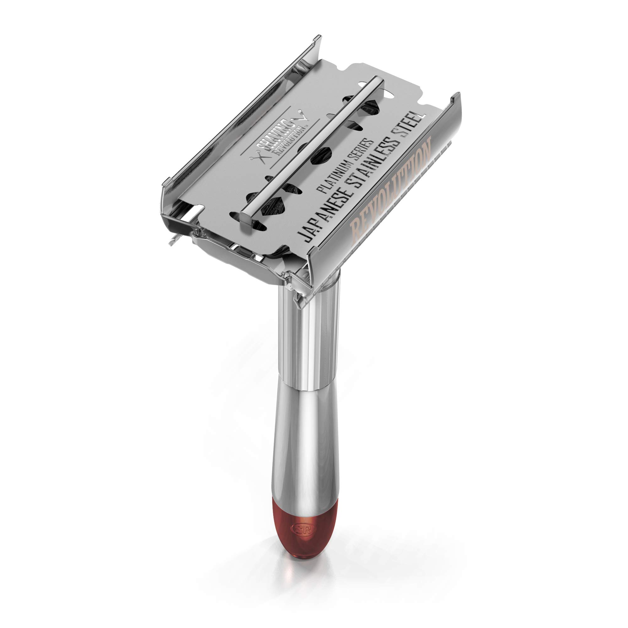 Double Edge Safety Razor - Butterfly Open Razor with 10 Japanese Stainless Steel Blades - Close, Clean Shaving Razor for Men (Silver)