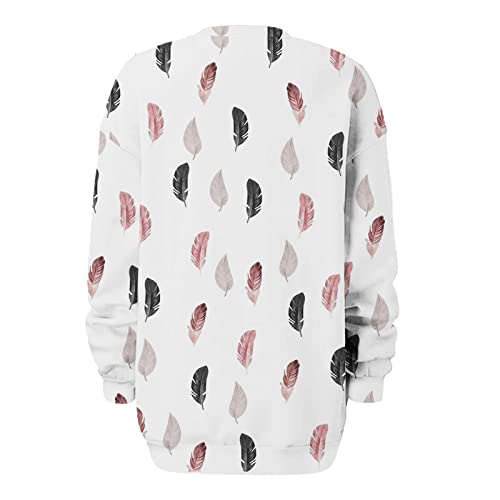 DOLKFU your orders women's sweatshirts Women's Long Sleeve Oversized Hoodies Stripe Print Pullover Shirts Casual Sweatshirts 2023 Fall Clothes Gray S
