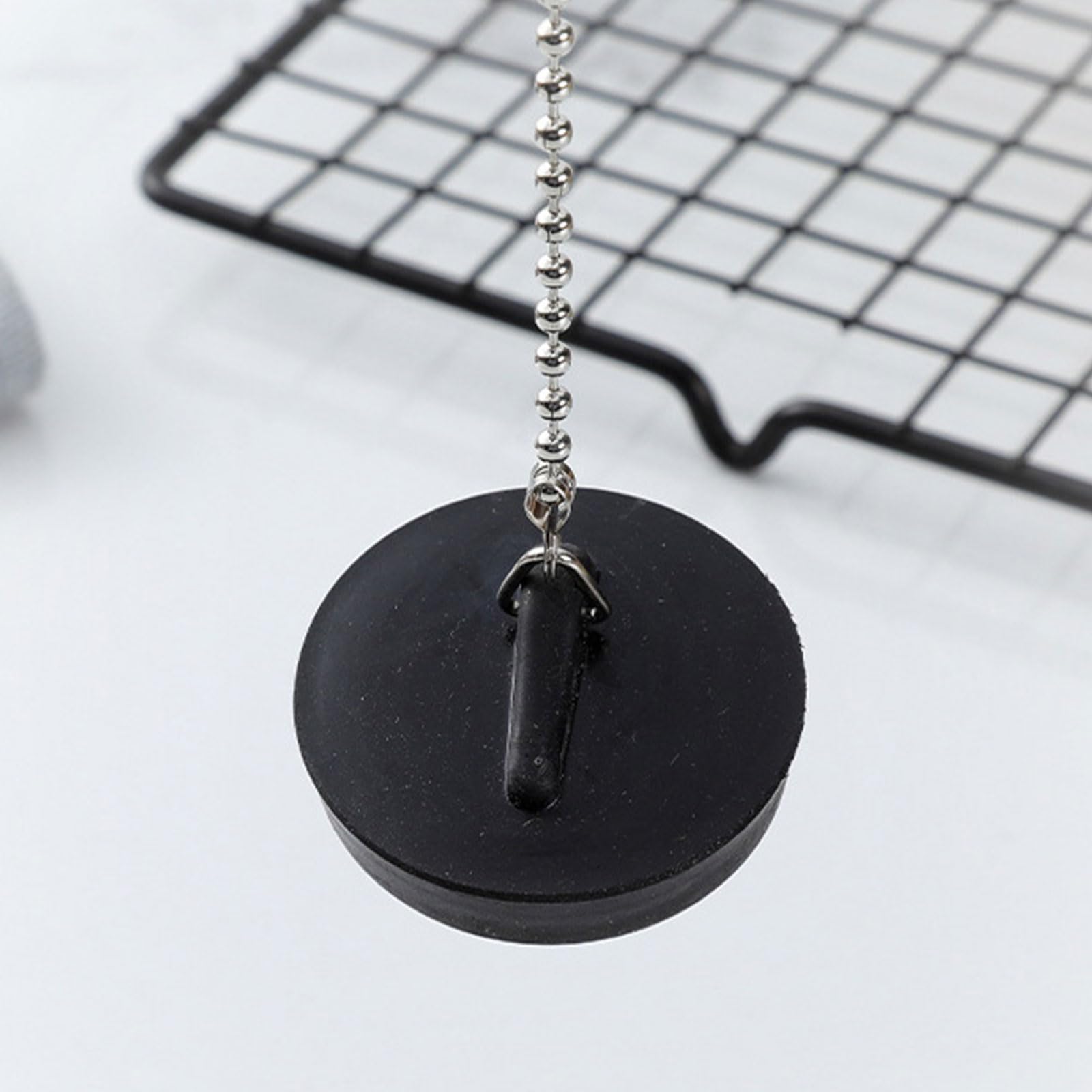 MEELYHOME 40mm Rubber Bath Plug with Chain Convenient Rubber Stopper for Kitchen and Bathroom Sink