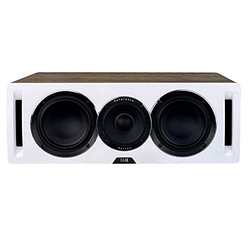 ELAC Uni-Fi Reference 3-Way 5-1/4" Center Speaker, Oak or Walnut Center Speaker for Home Theater, White Baffle with Oak Sides