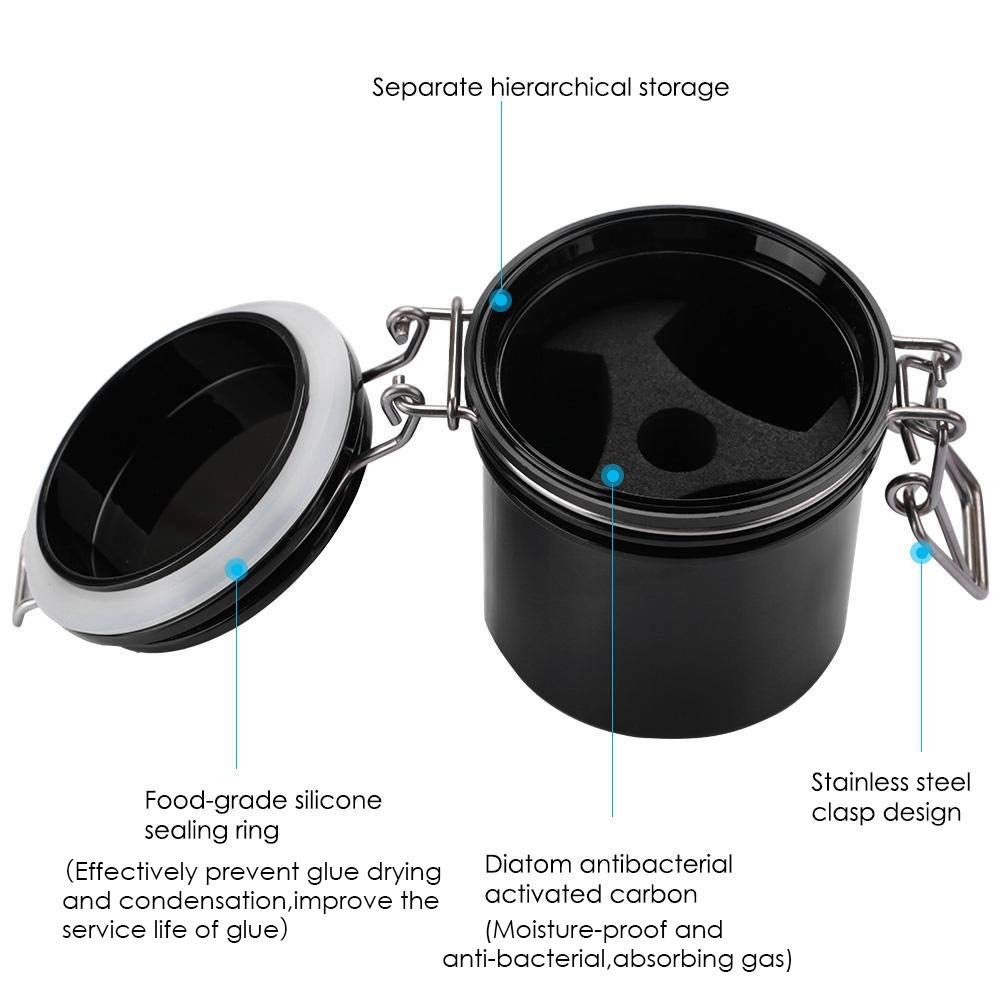 Eyelash Glue Storage Tank Activated Carbon Sealed Storage Jar Leak Proof Container Cylinder Grafting Eyelash Supplies