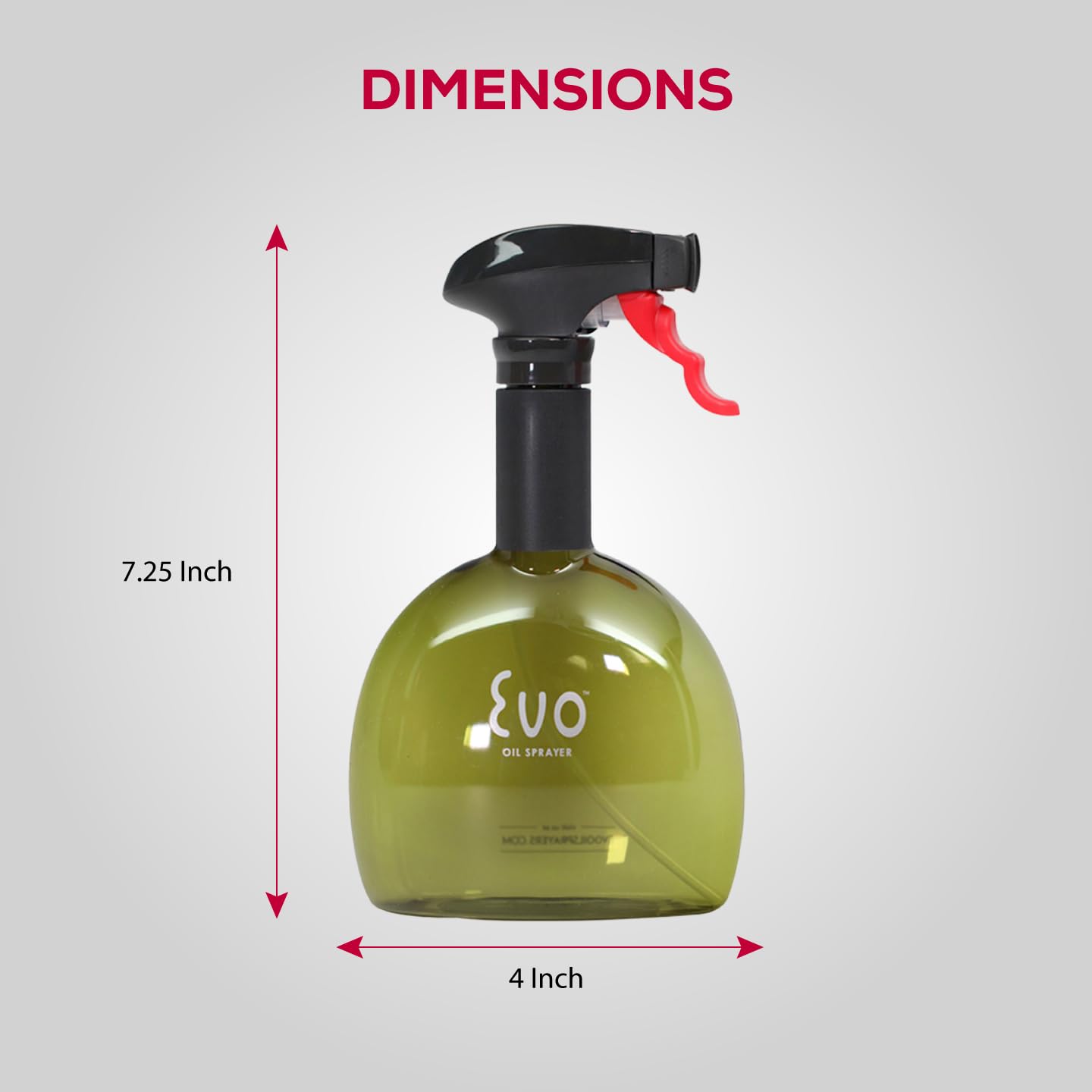 Evo Mini Oil Sprayers, Non-Aerosol for Olive Oil, Cooking Oils, and Vinegars, Green, 8-Ounce Capacity, Set of 2
