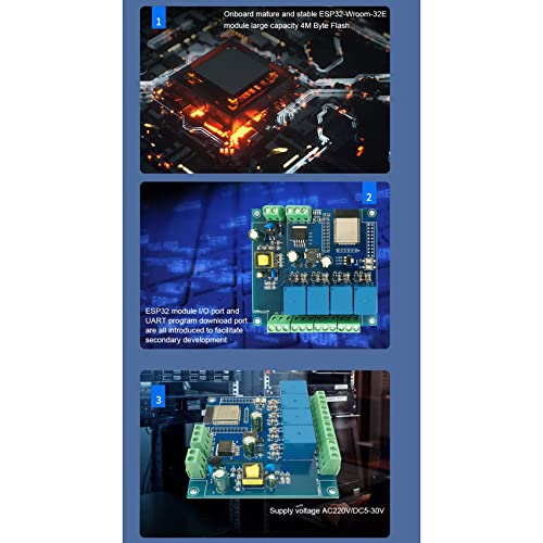 MACIMO ESP32 Development Board WiFi Bluetooth Four-Way Relay Module AC/DC Power Supply ESP32-WROOM Development Board