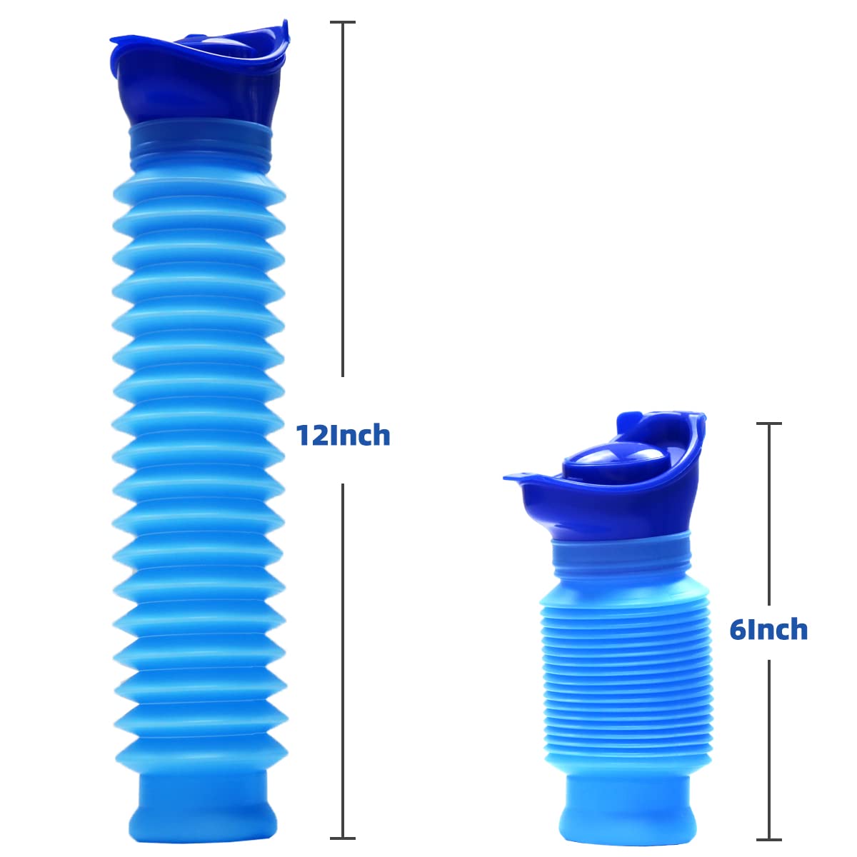 Flap Retractable Portable Blue Men's Urinal, 26fl oz (750ml) Men's Urine Bottle Without Side Leakage - Urinal for Hospital, Emergency and Travel