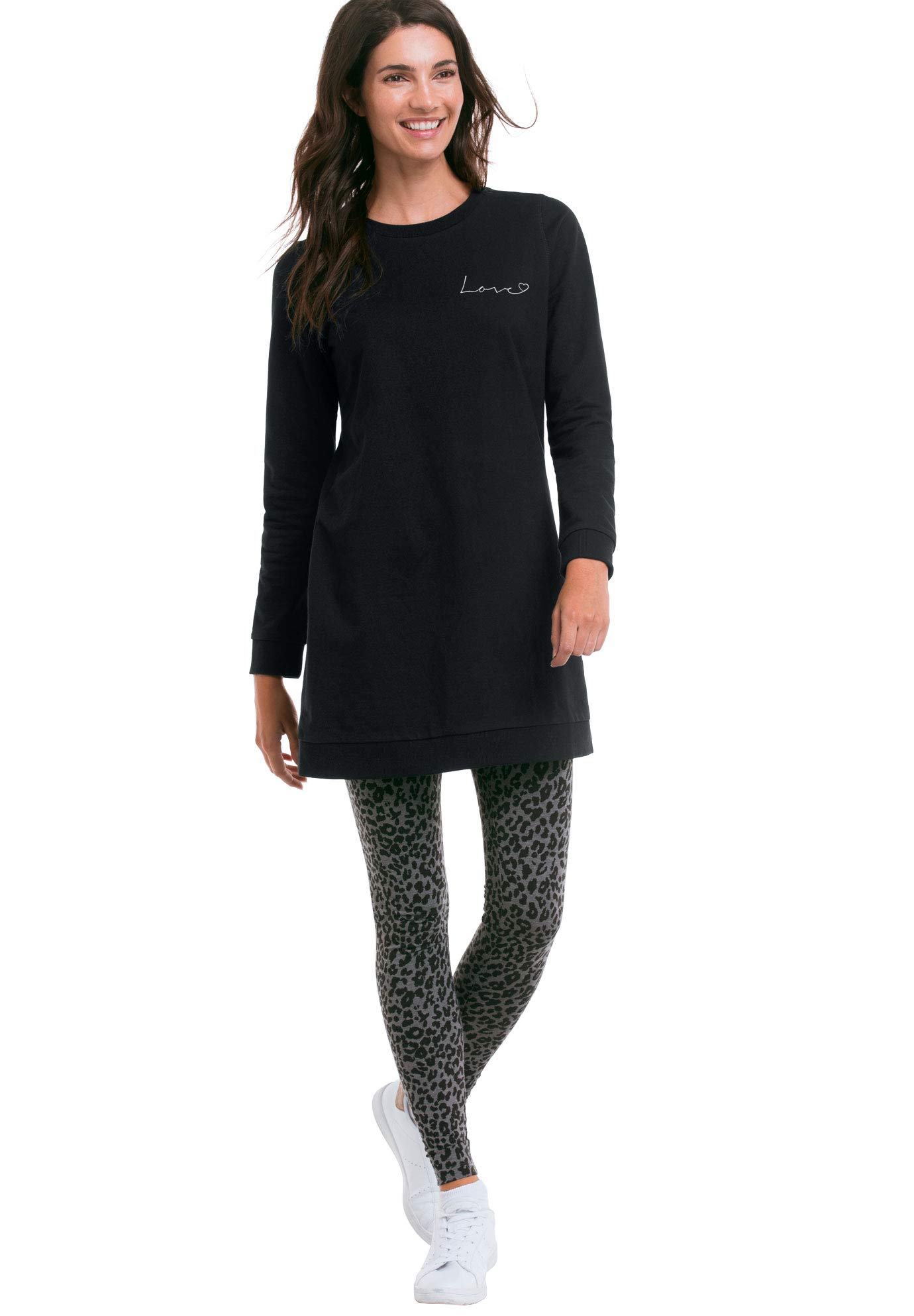 Ellos Women's Plus Size Love Tunic Sweatshirt - 26/28, Misty Rose
