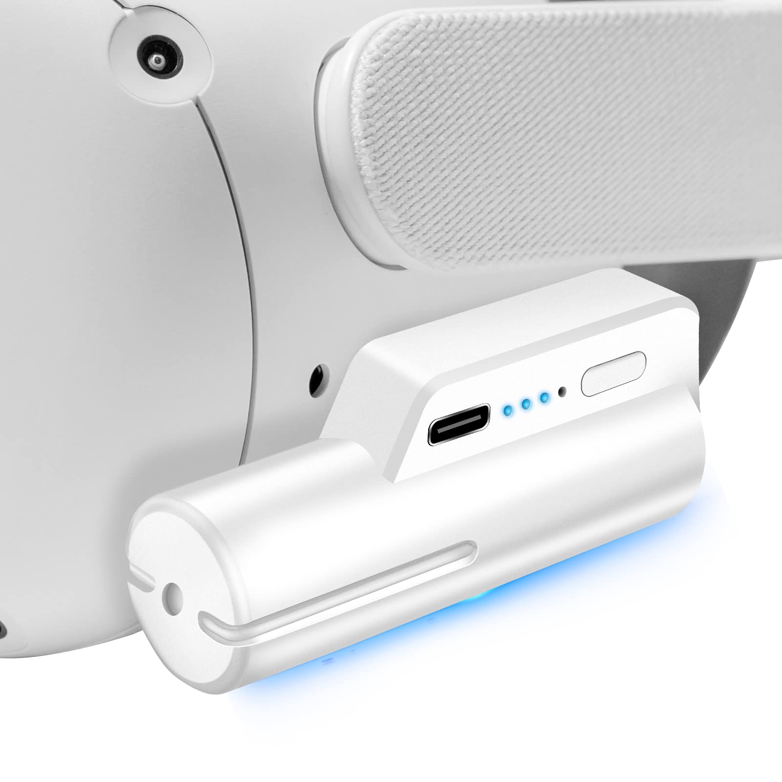 Famido Battery Pack for Quest 2, 5000mAh Head Strap Battery Pack Compatible with Oculus/Meta Quest 2 and Quest, Lightweight and Portable VR Extend Power Accessories for Extra 2-4H Playtime