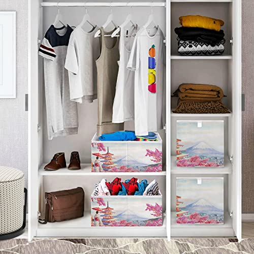 Japan Women Kimono Storage Basket Storage Bin Rectangular Collapsible Nursery Hamper Large Toy Chest Organizer for Boys Girls Toys