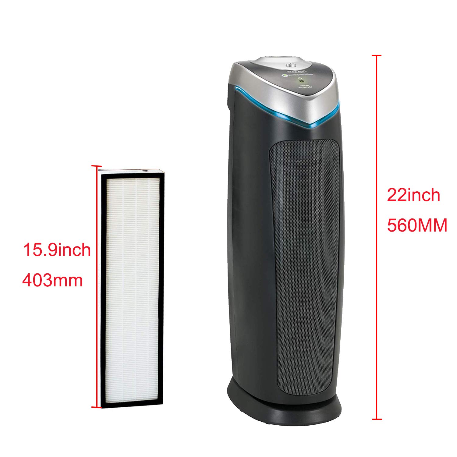 EZ SPARES Compatible with GermGuardian True HEPA Air Purifiers Filter,GermGuardian FLT4825 AC4300/AC4800/AC4900 Series Filter B AC4900CA/CDAP4500BCA Attachment(2PACK)