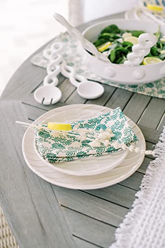 Mud Pie Beaded Serving Bowl, White, 5" x 12" dia
