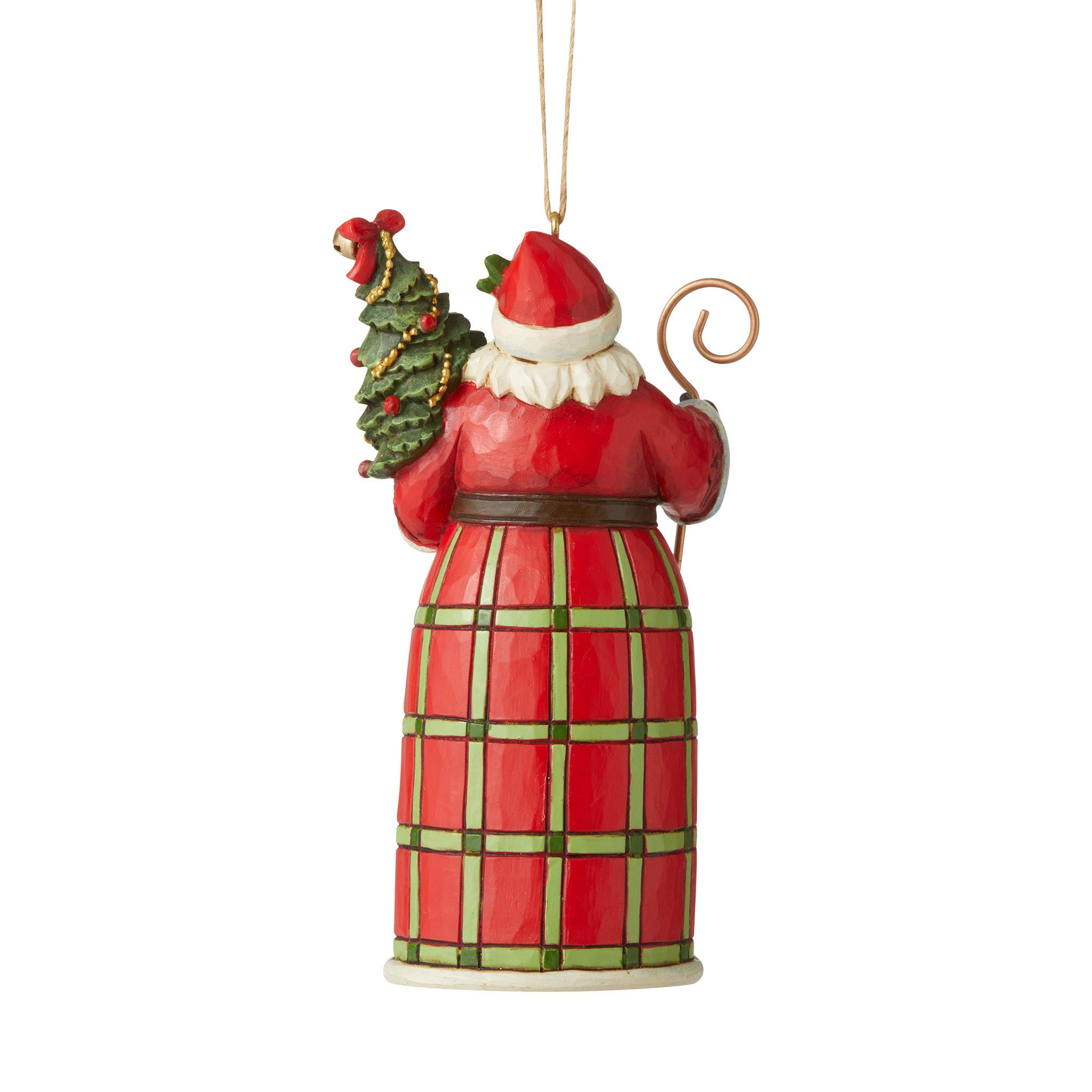 Enesco Jim Shore Country Living Santa with Christmas Tree Hanging Ornament, 1 in H x 1 in W x 1 in L, Multicolor