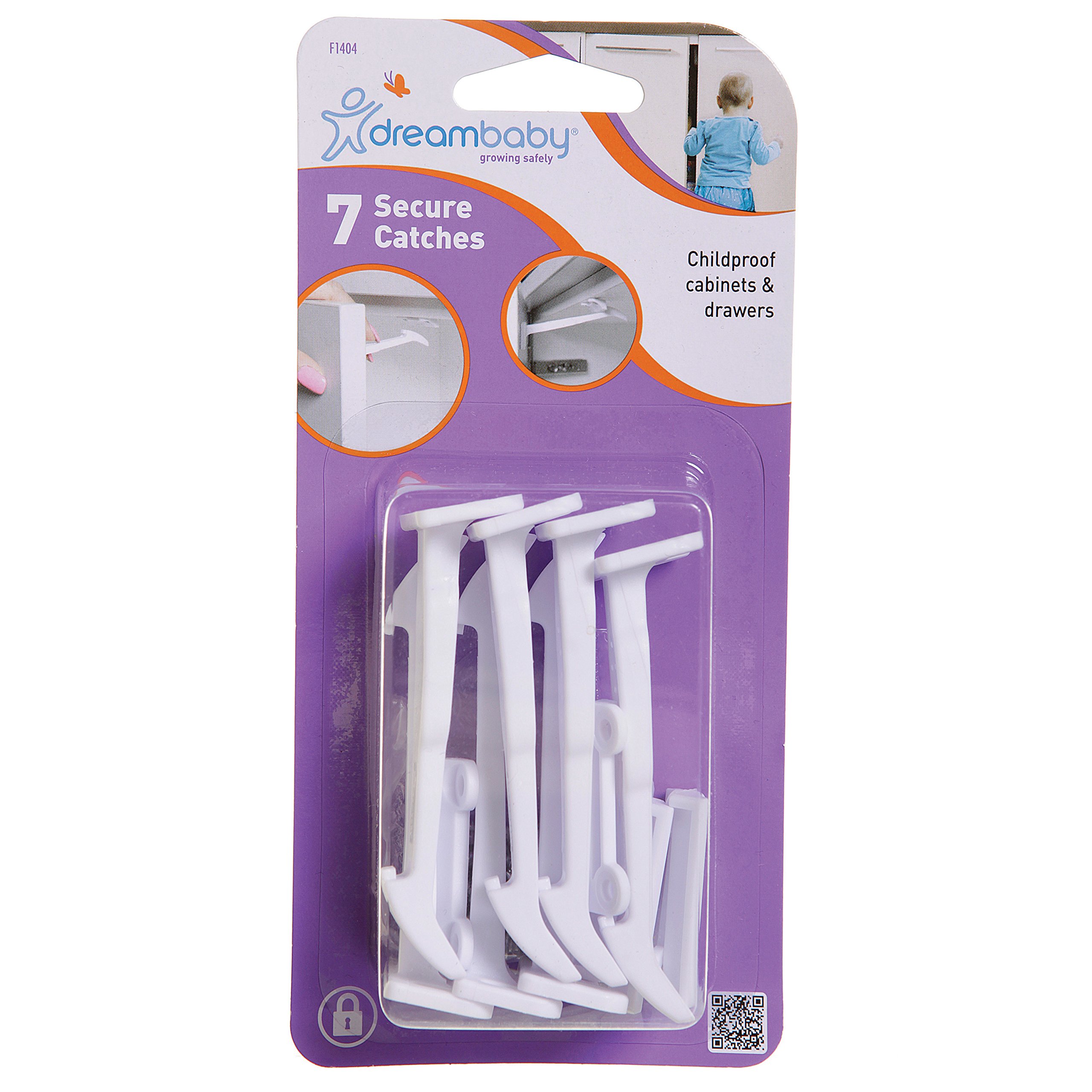 Dreambaby Secure Catches for Drawers and Cabinets - Baby Safety Locks - Model L1404A
