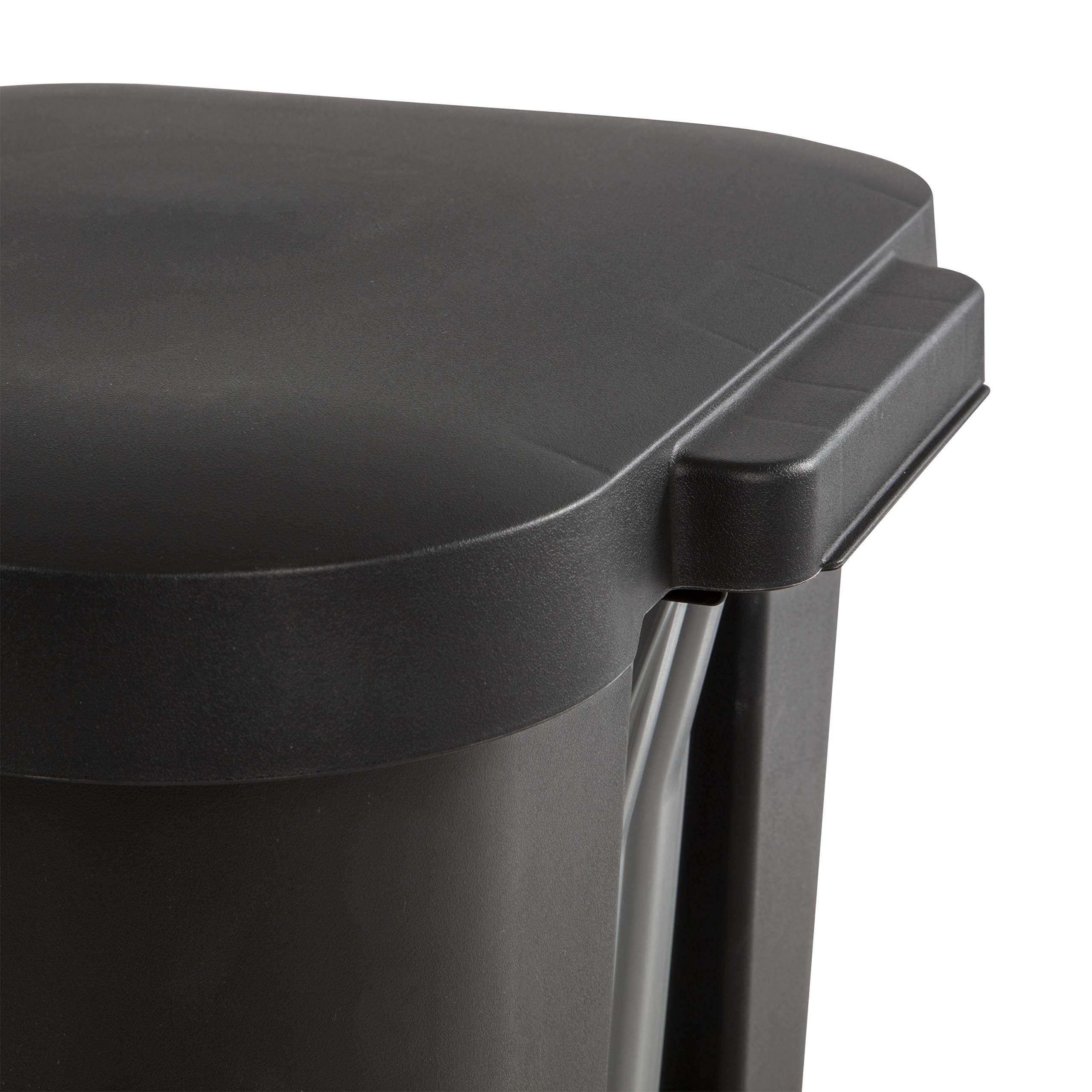 STERILITE 11.9 Gallon StepOn Wastebasket with Lid, Ideal in The Kitchen and Mudroom, Fits a Large 13 Gal Trash Liner, Pedal, Black Lid and Bin, 4-Pack