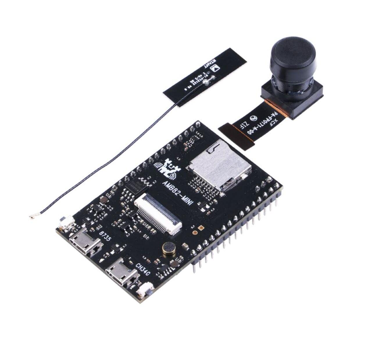 NGW-1pc AMB82-Mini IoT AI Camera Dev. Board - Compatible with Arduino,Wi-Fi & Bluetooth, H264/H265 Video, 1080p Sensor, Multiple IO, Tensorflow-Lite AI