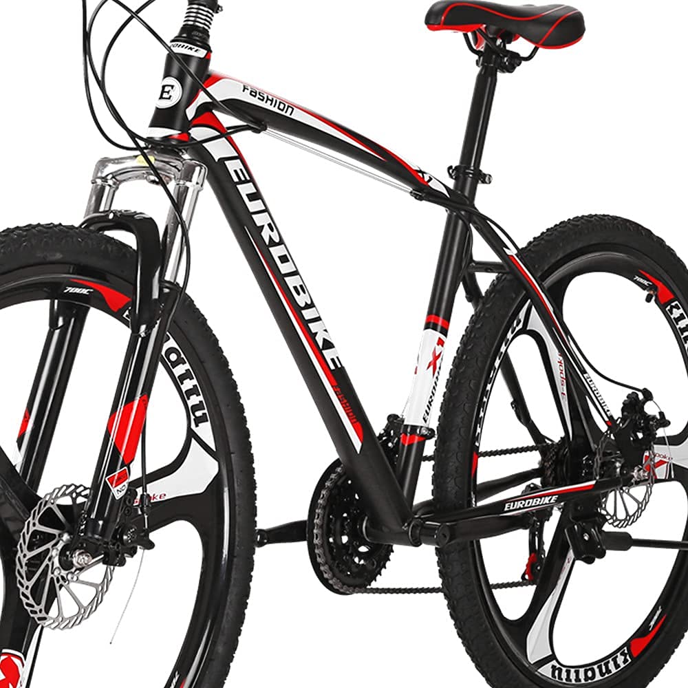 EUROBIKE 27.5inch Mountain Bikes 3 Spoke Mag Wheel (X1 Black-red)