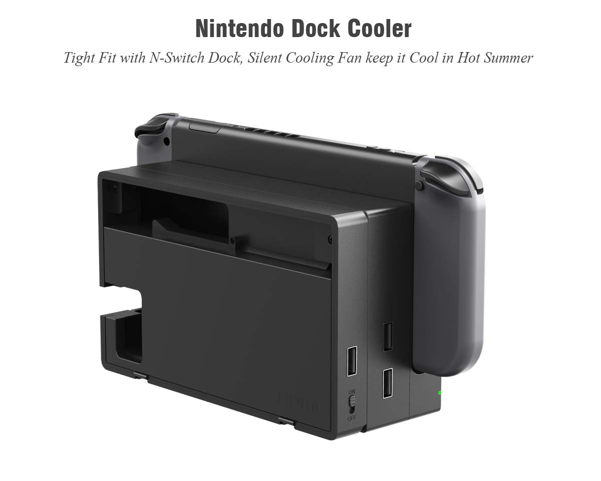 ElecGear Cooling Fan for Switch Dock HAC-007, External Turbo Cooler for Nintendo Switch Original Docking Station, Snap-on Design, USB Powered, Integrated Cable - |Not for OLED and Lite|